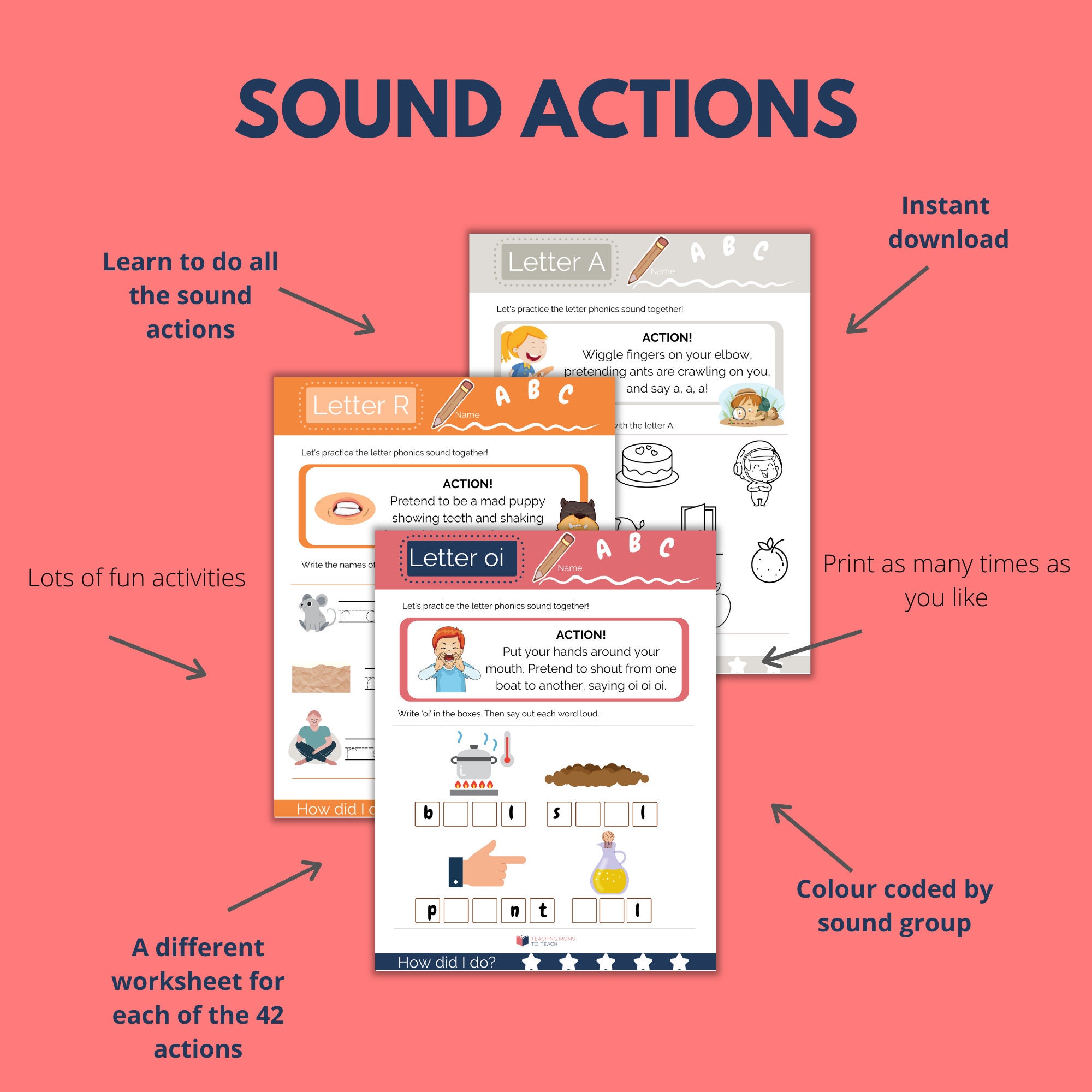 Phonics Bundle, Tracing Activities, Letter Sounds and Actions, Back to ...