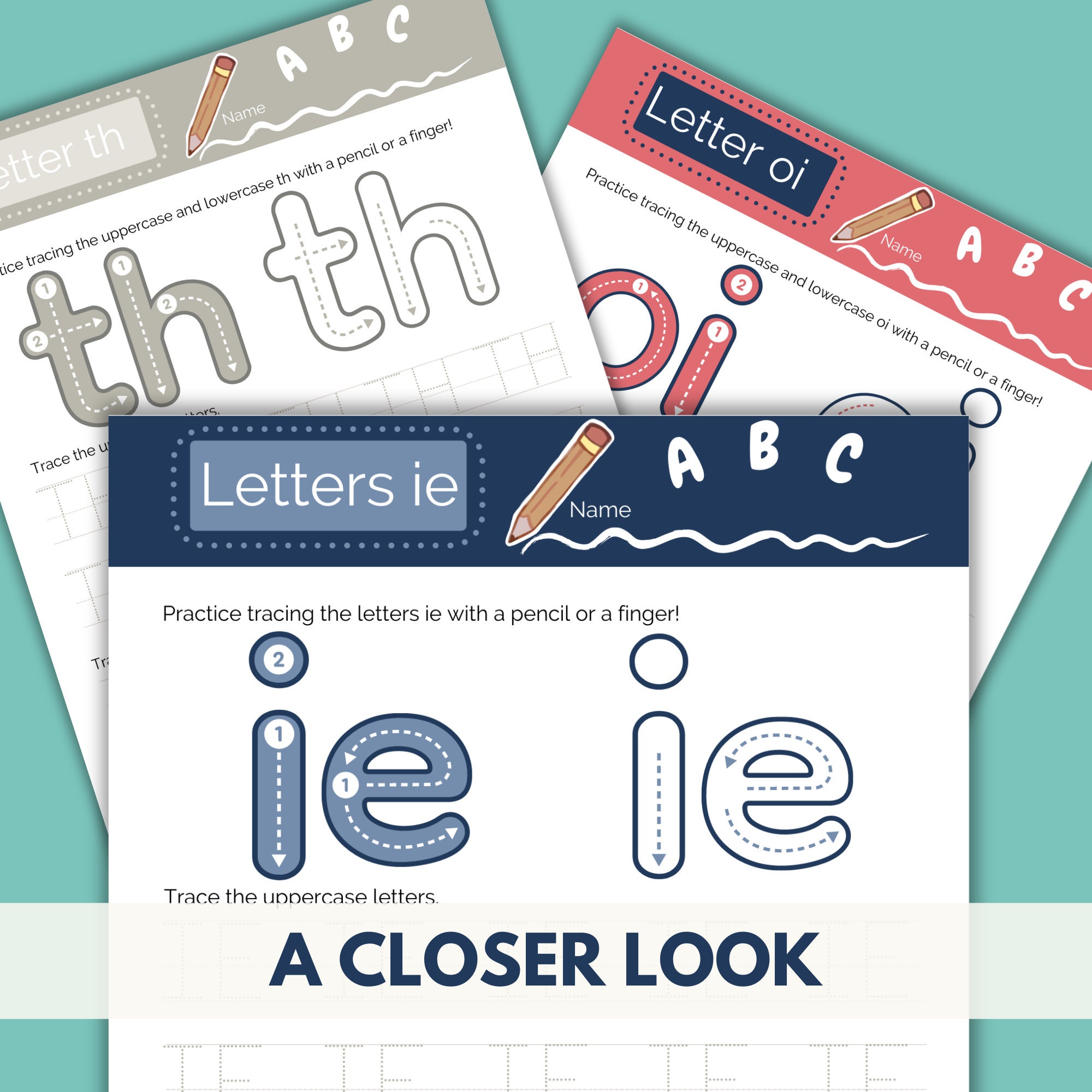 43 Phonics Worksheets, Letter Tracing, Tracing Worksheets, Tracing ...