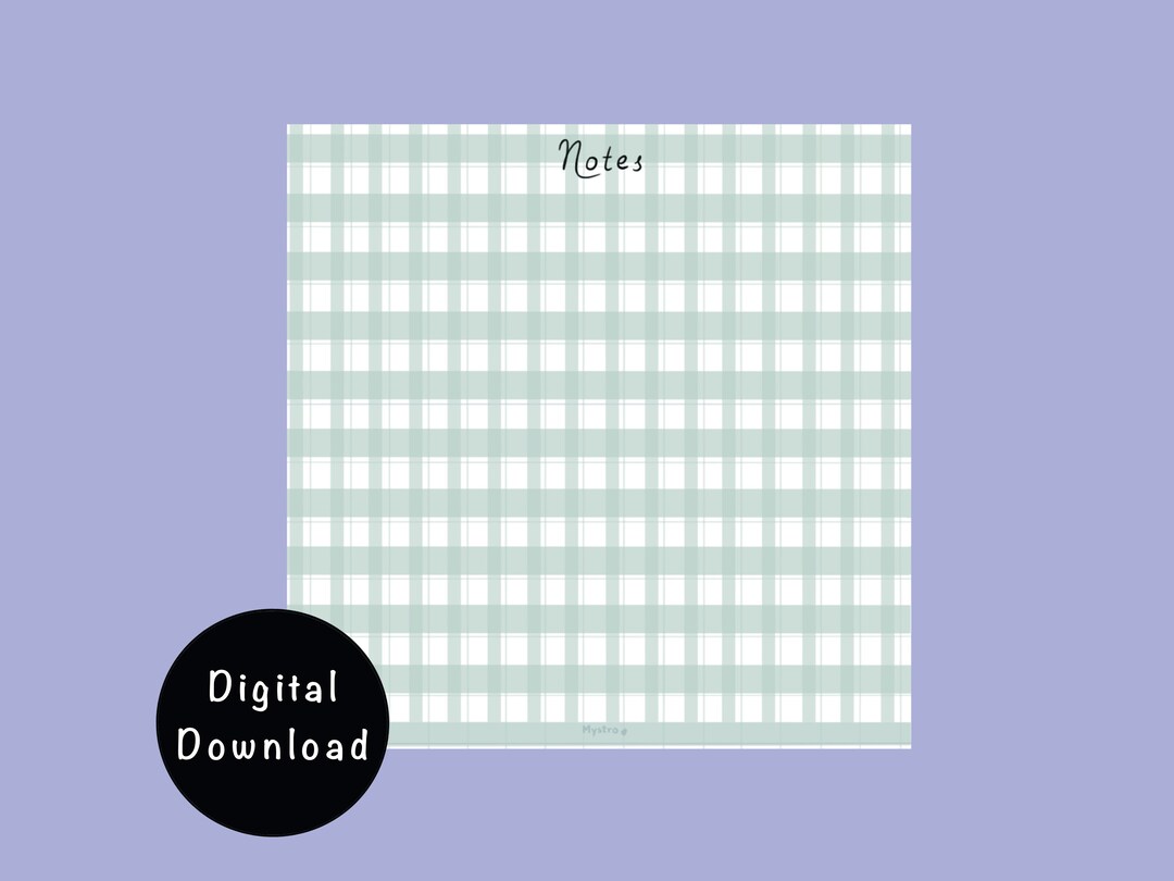 Checkered Notepad Aesthetic Minimalist Notepad Digital - Etsy