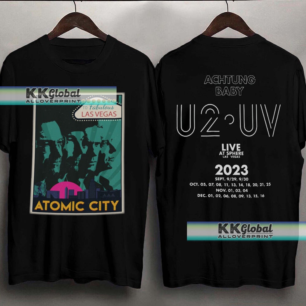U2 Las Vegas Sphere T-Shirt, U2 Atomic CitY, U2UV Fall Tour 2023 New U2 ...