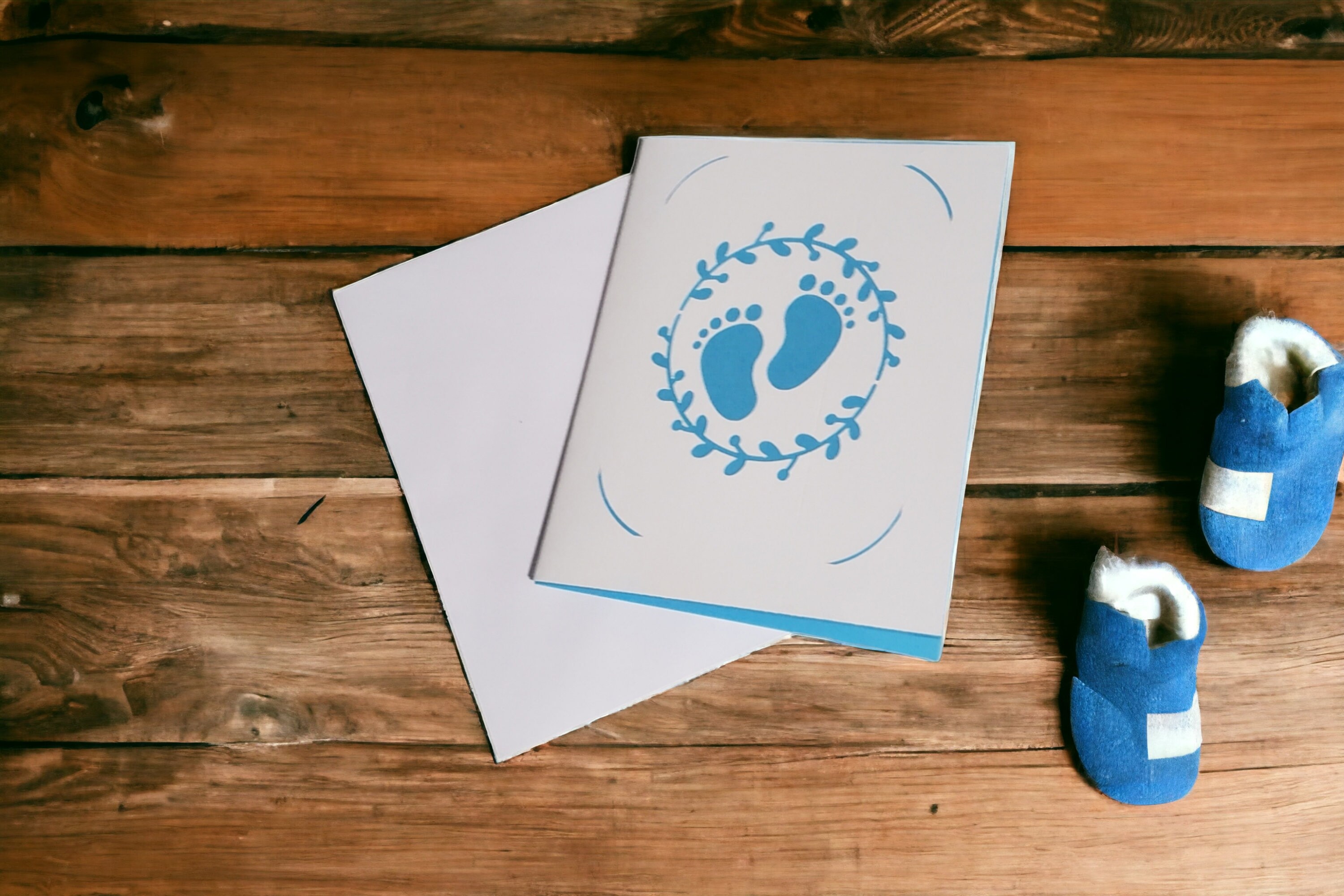 Baby Footprint Announcement Cards - Etsy