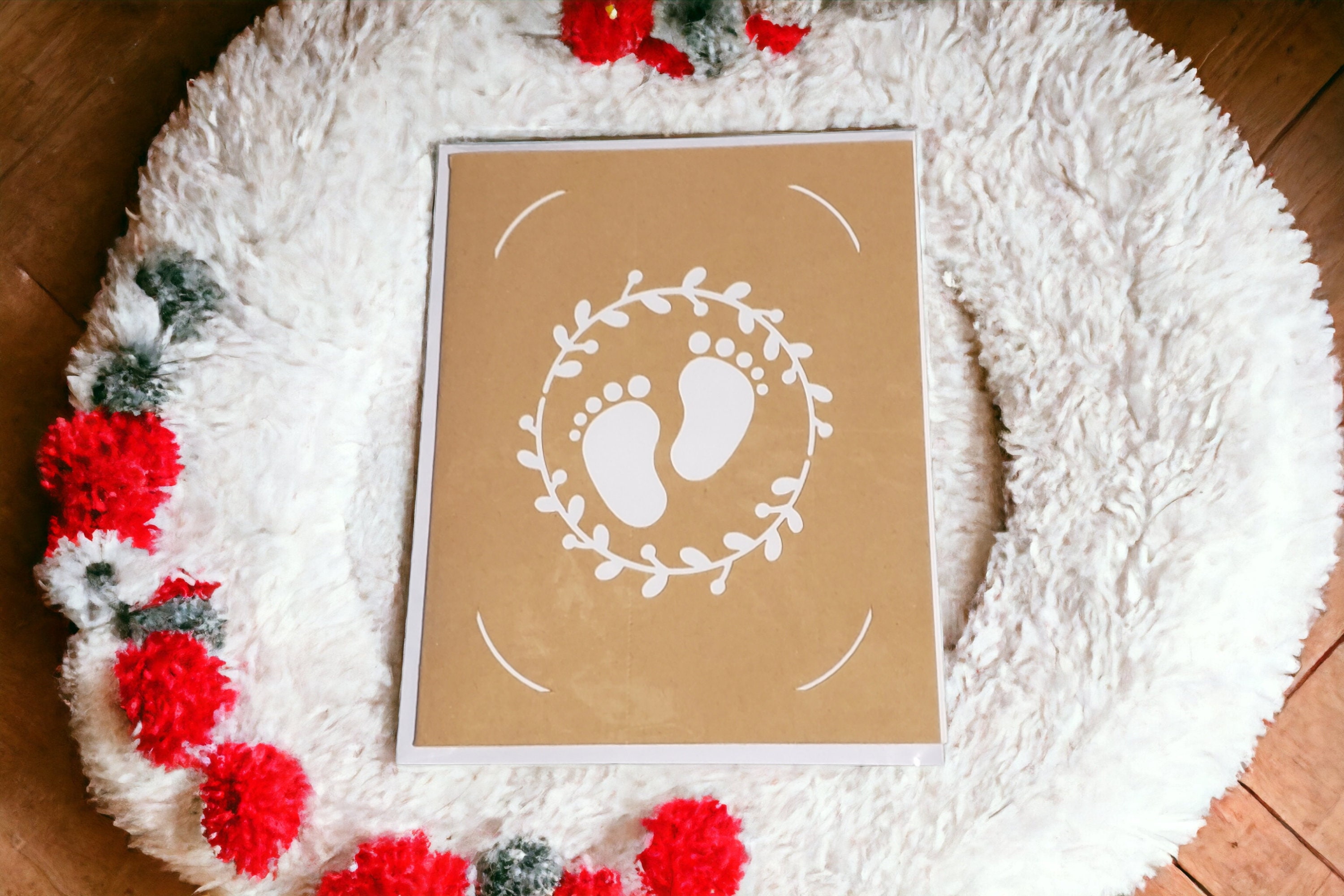 Baby Footprint Announcement Cards - Etsy