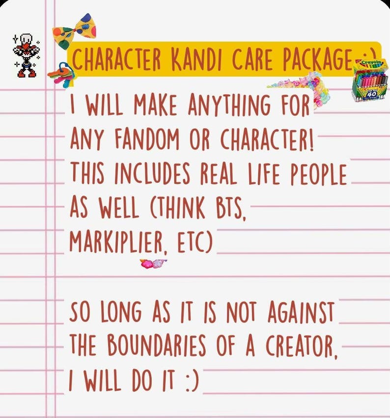 Kandi Character Care Package! - READ DESC - Etsy