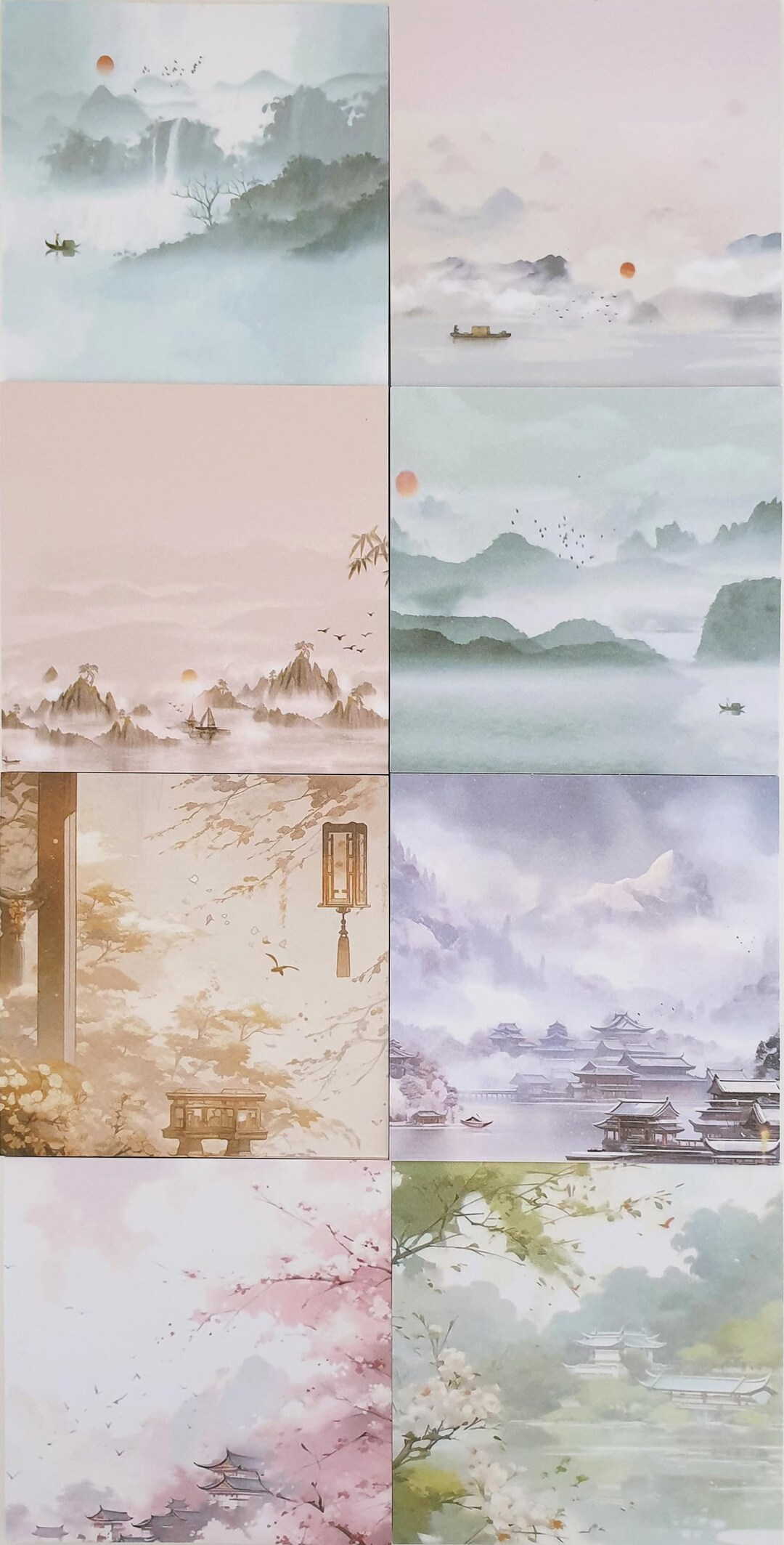 Ancient Landscape Memo Pad Design B - Set of 8 - Etsy
