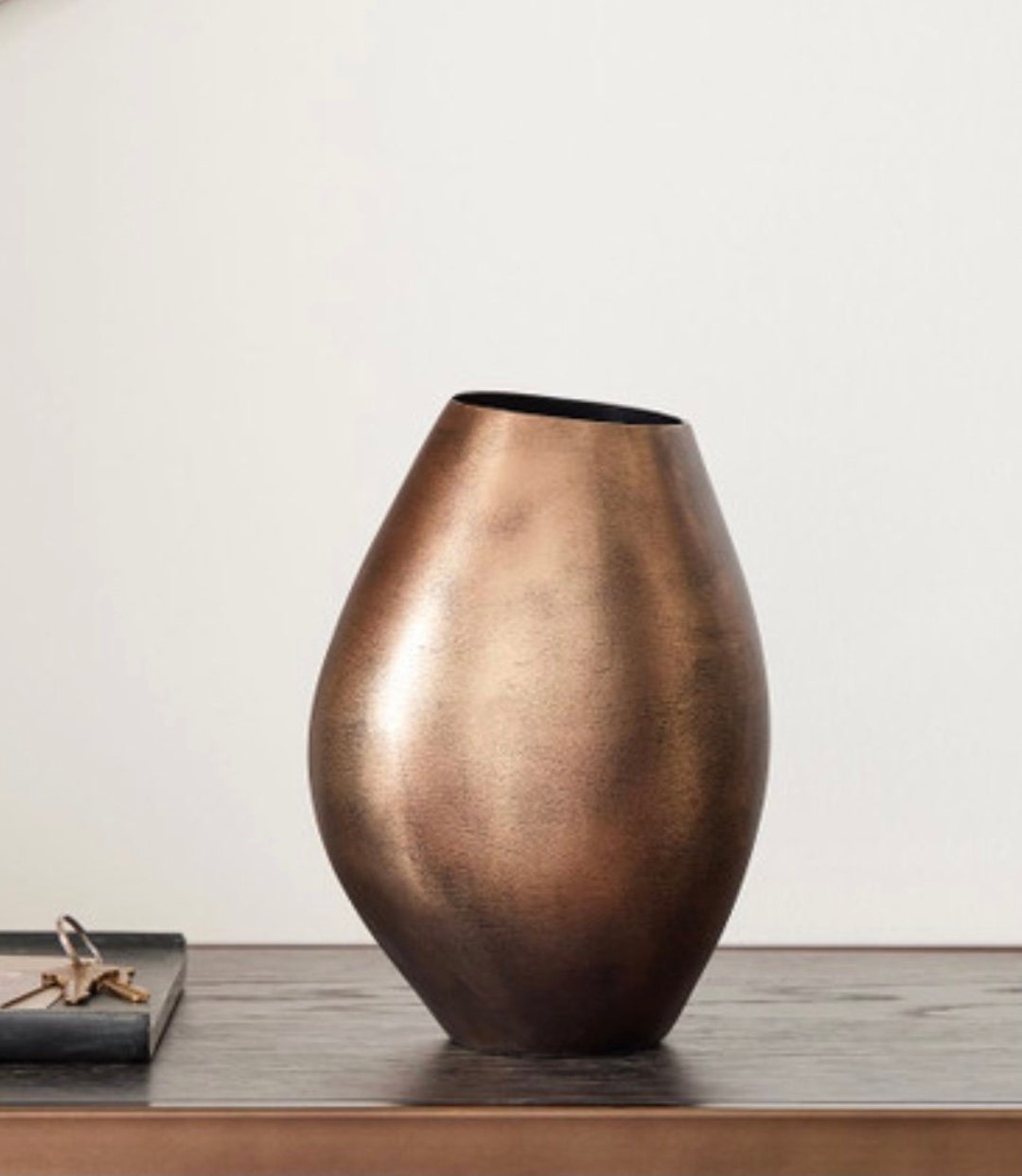 Small Brass Decorative Handcrafted Metal Vase, Dark and Light Colours ...
