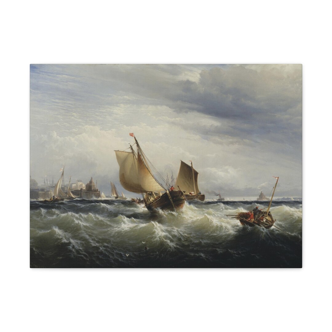 Fishing Boats Beating up to Windward | Edward Moran 1858 | Print on ...