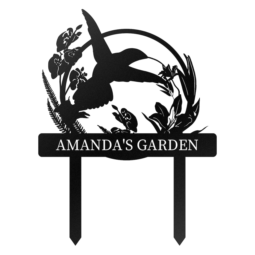Bird With Stakes Garden Sign,custom Garden Sign, Personalized Garden ...