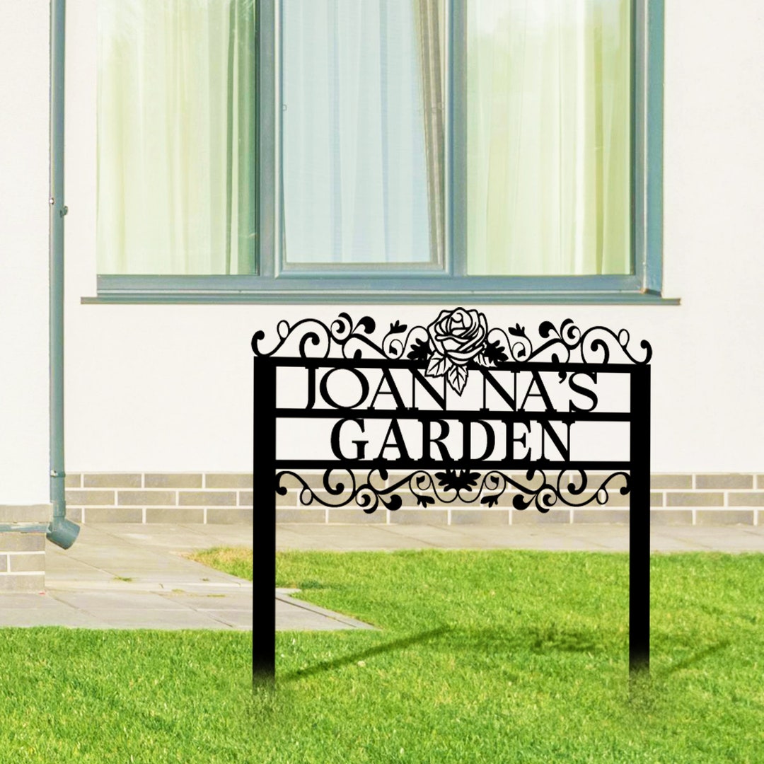 Custom Metal Outdoor Garden Stake, Personalized Metal Garden Sign With ...