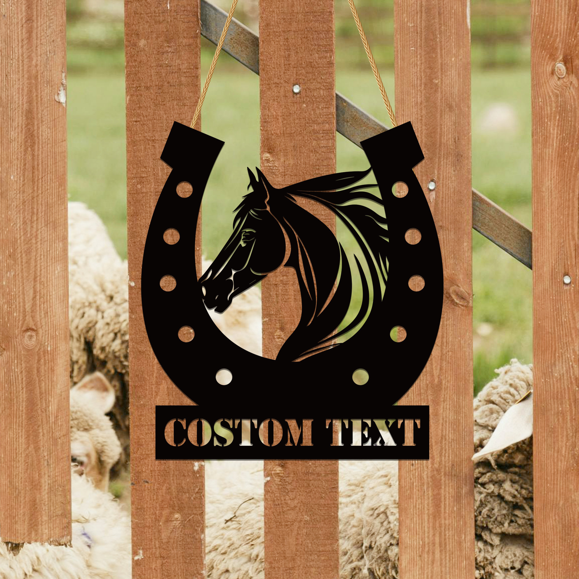 Custom Metal Horse Farm Sign, Custom Metal Horse Farm Sign,personalized ...