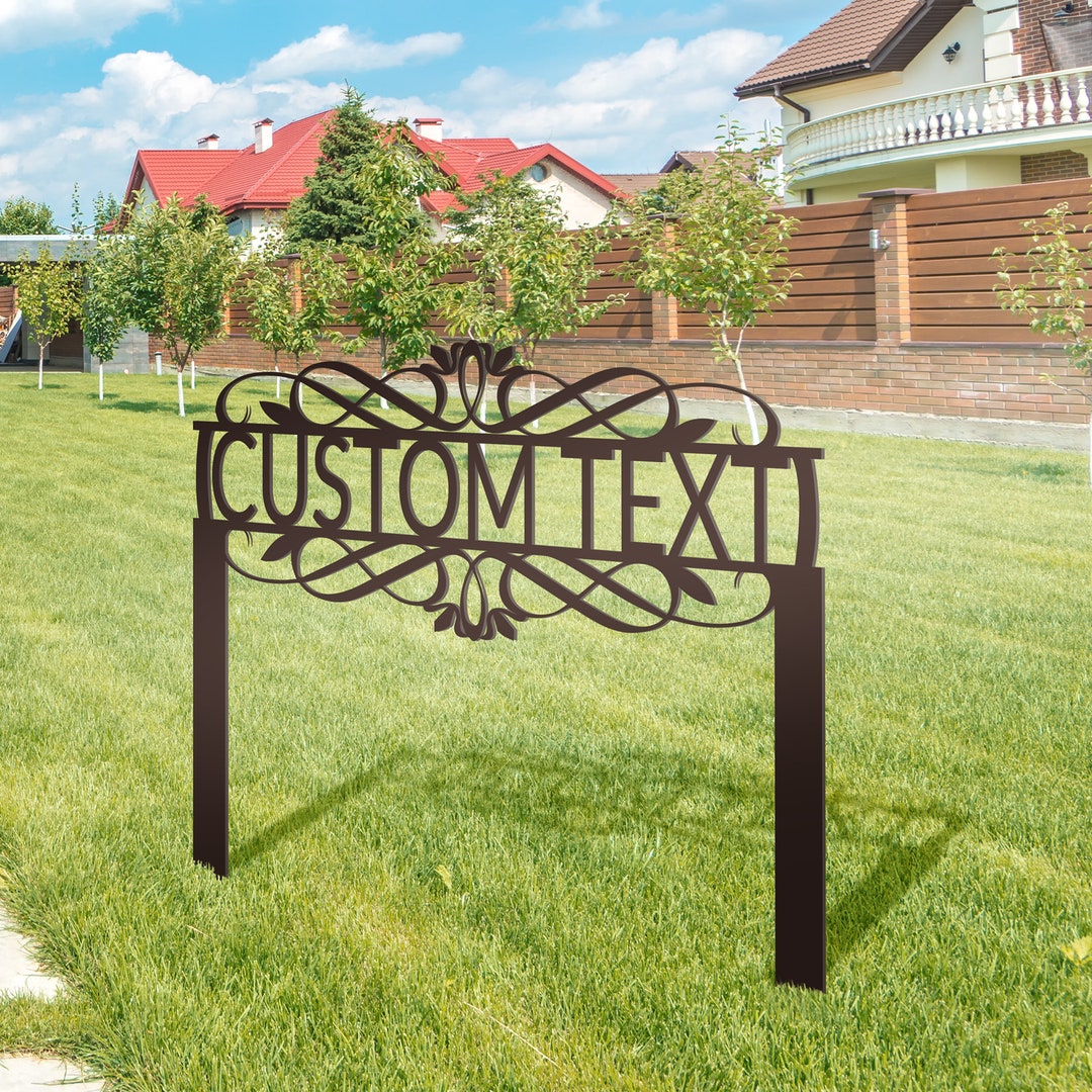 Personalized Metal Garden Sign With Stakes, Metal Garden Stake Sign ...