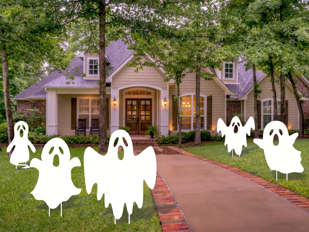 Ghost Yard Sign, Ghost Garden Stake, Ghost Halloween Sign, Metal ...