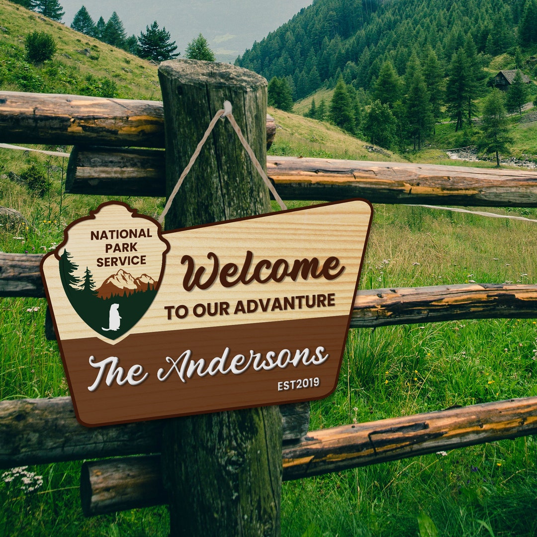 Custom National Park Sign, Family Lake House Sign,personalized National ...