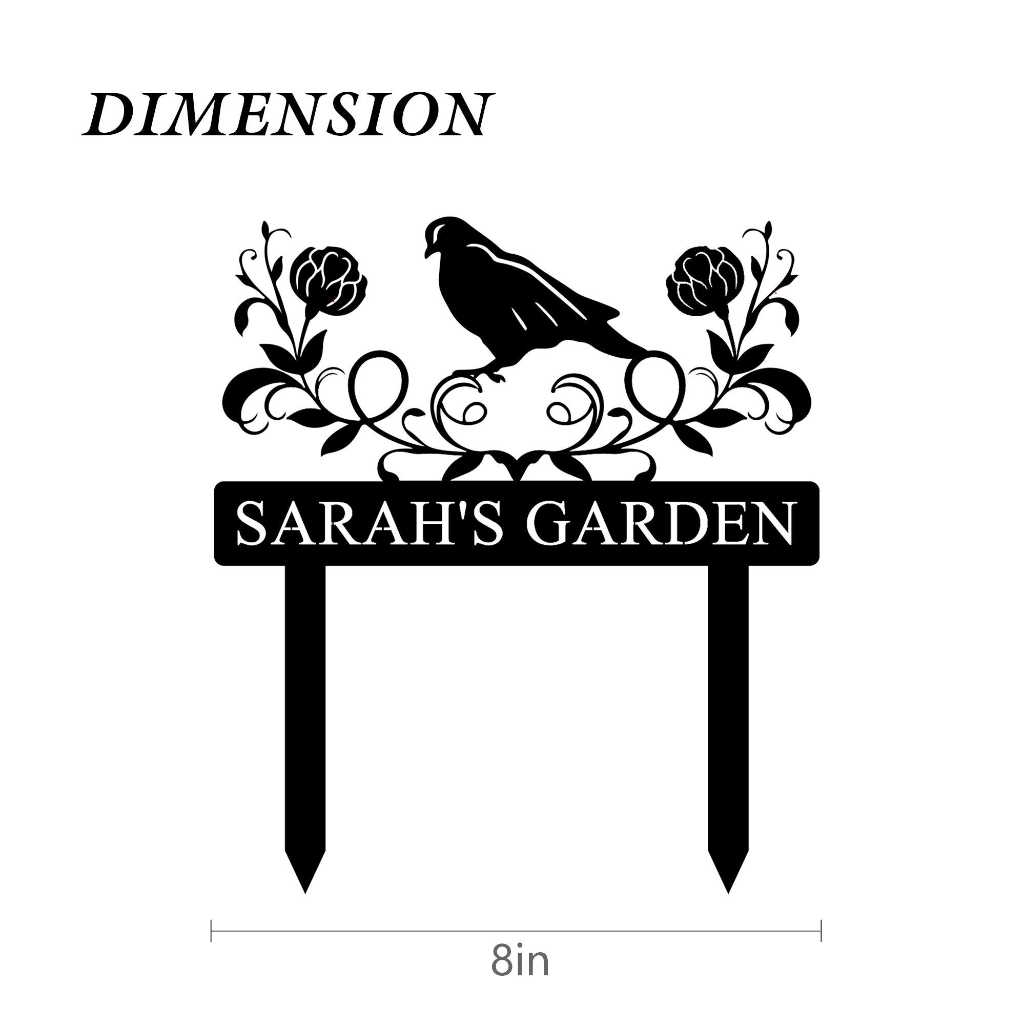Custom Bird Metal Garden Sign, Metal Garden Sign With Stakes ...