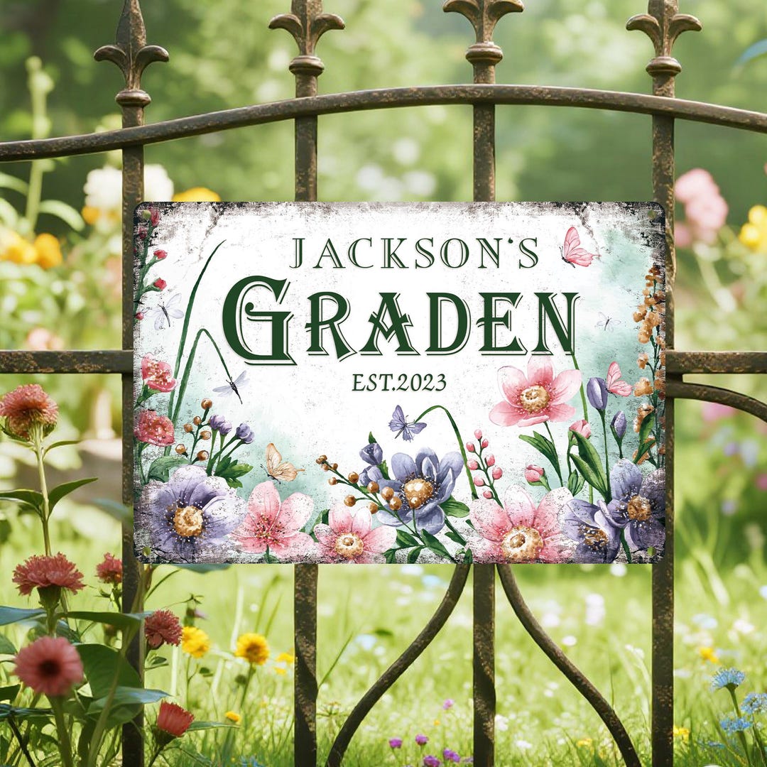 Personalized Greenhouse Sign, Retro Metal Signs, Custom Name, Year ...