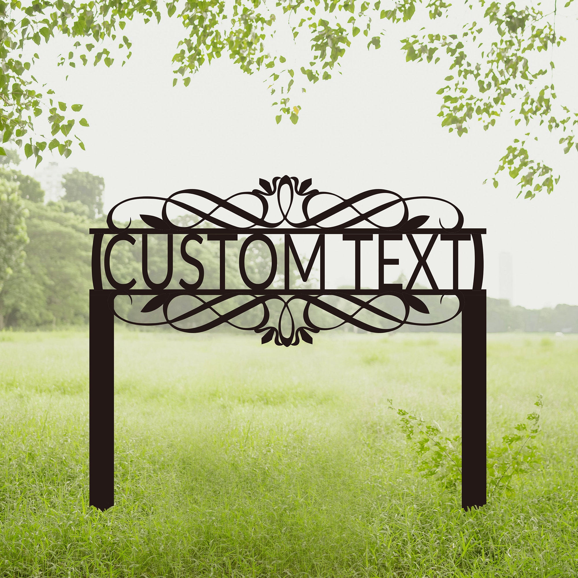 Metal Garden Stake Sign, Personalized Metal Garden Sign With Stakes ...
