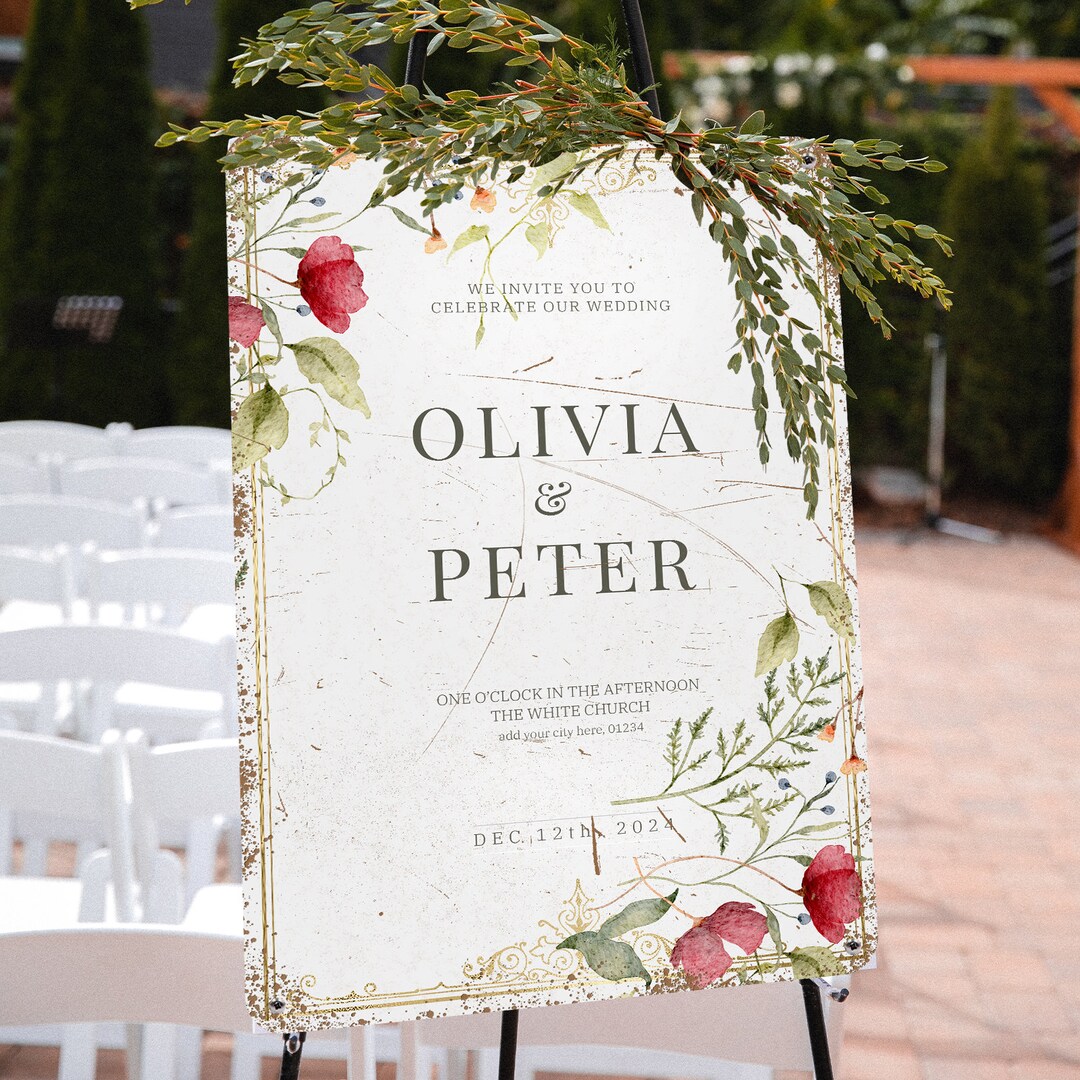Custom Wedding Invitation Metal Sign, Personalized Metal Sign, Metal ...