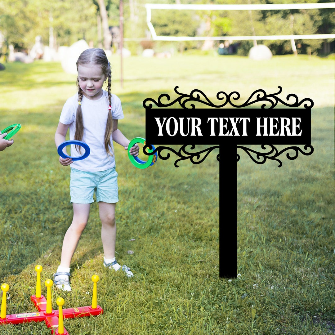 Metal Garden Sign With Stakes, Custom Metal Outdoor Garden Stake ...