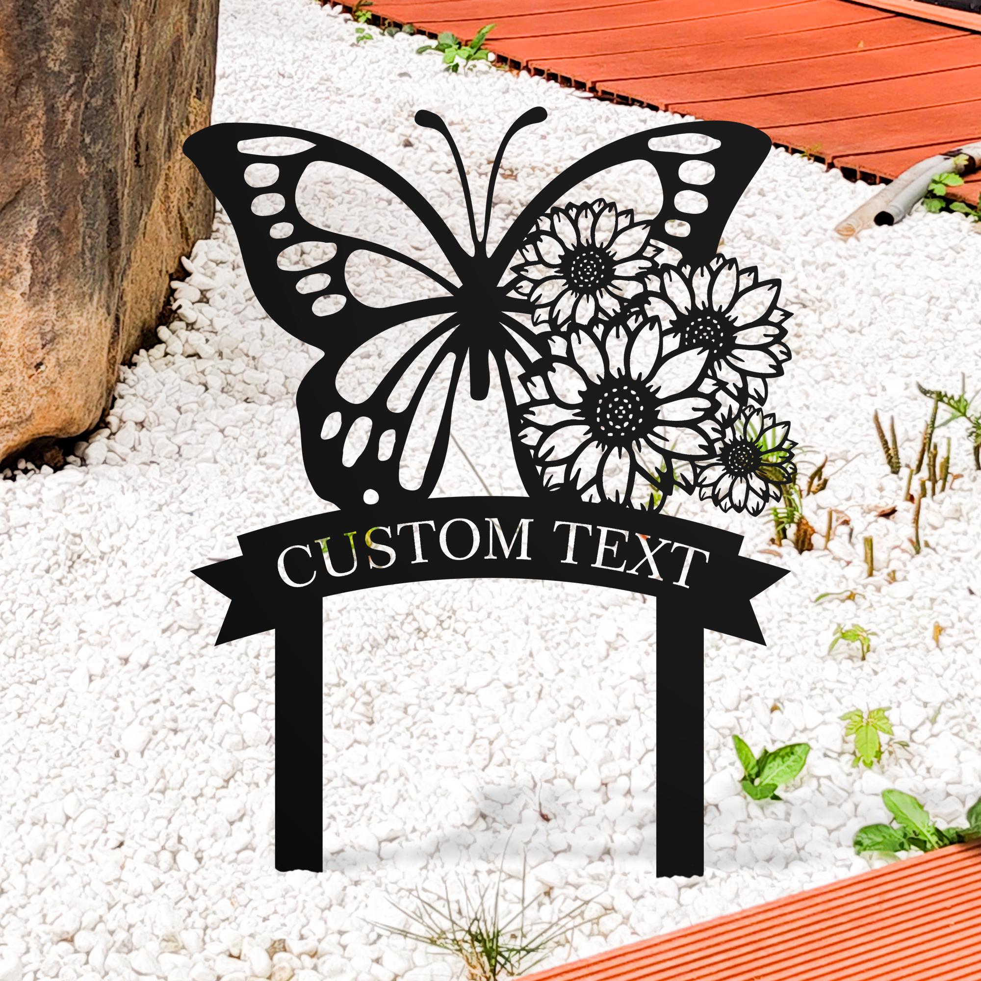 Garden Sign, Personalized Garden Pile Sign, Custom Bird Metal Garden ...