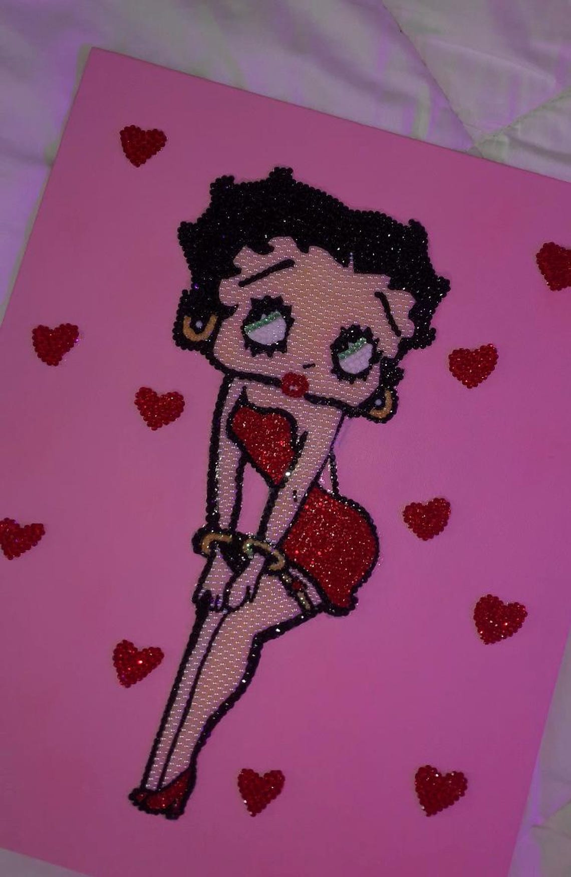 Betty Boop Rhinestone Canvas Art 28x36cm - Etsy