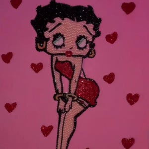 Betty Boop Rhinestone Canvas Art 28x36cm - Etsy