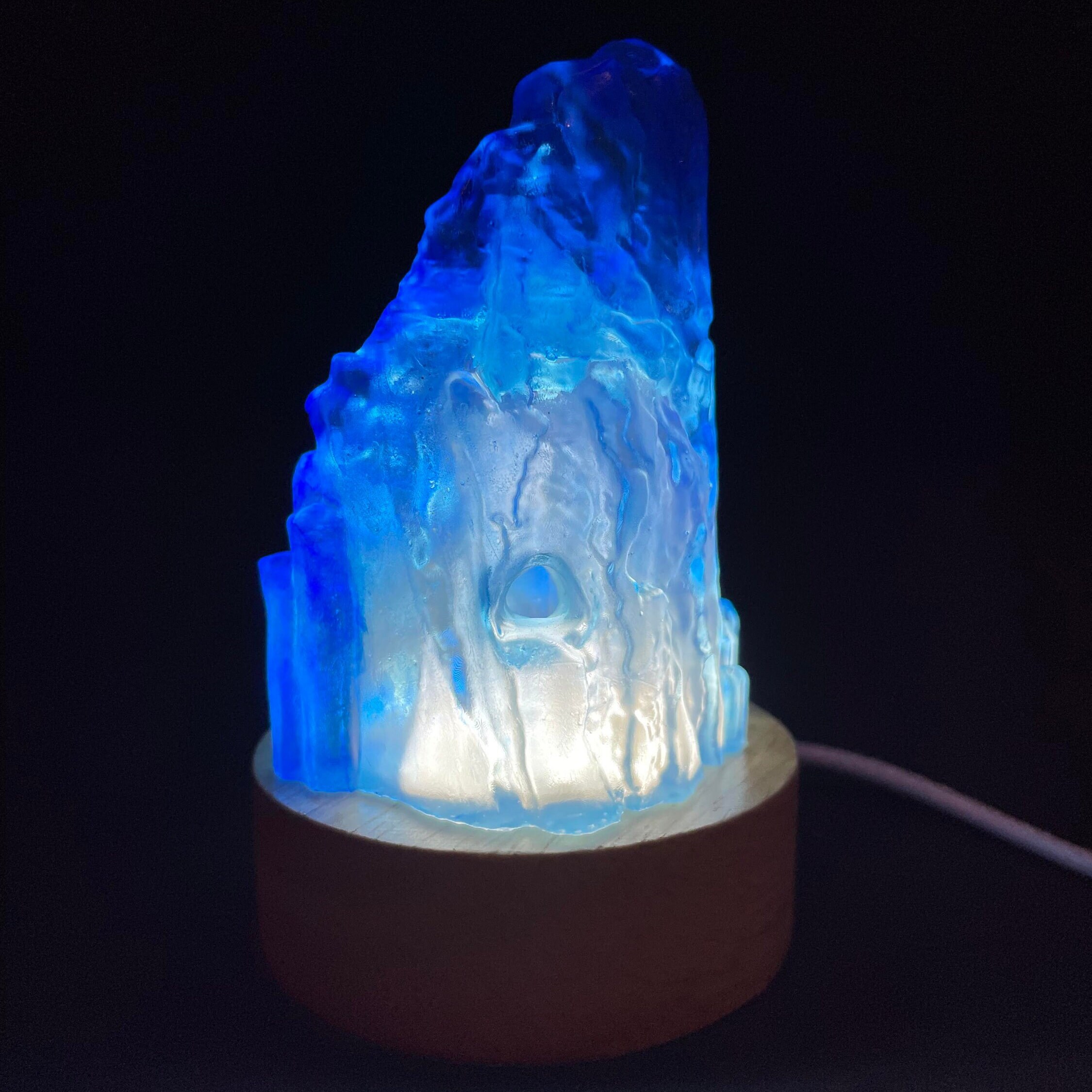 Custom LED Light up Crystal Ice Castle Miniature Display Desktop Figure ...