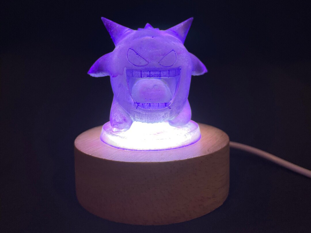Custom LED Light up Crystal Gengar Miniature Display Desktop Figure ...