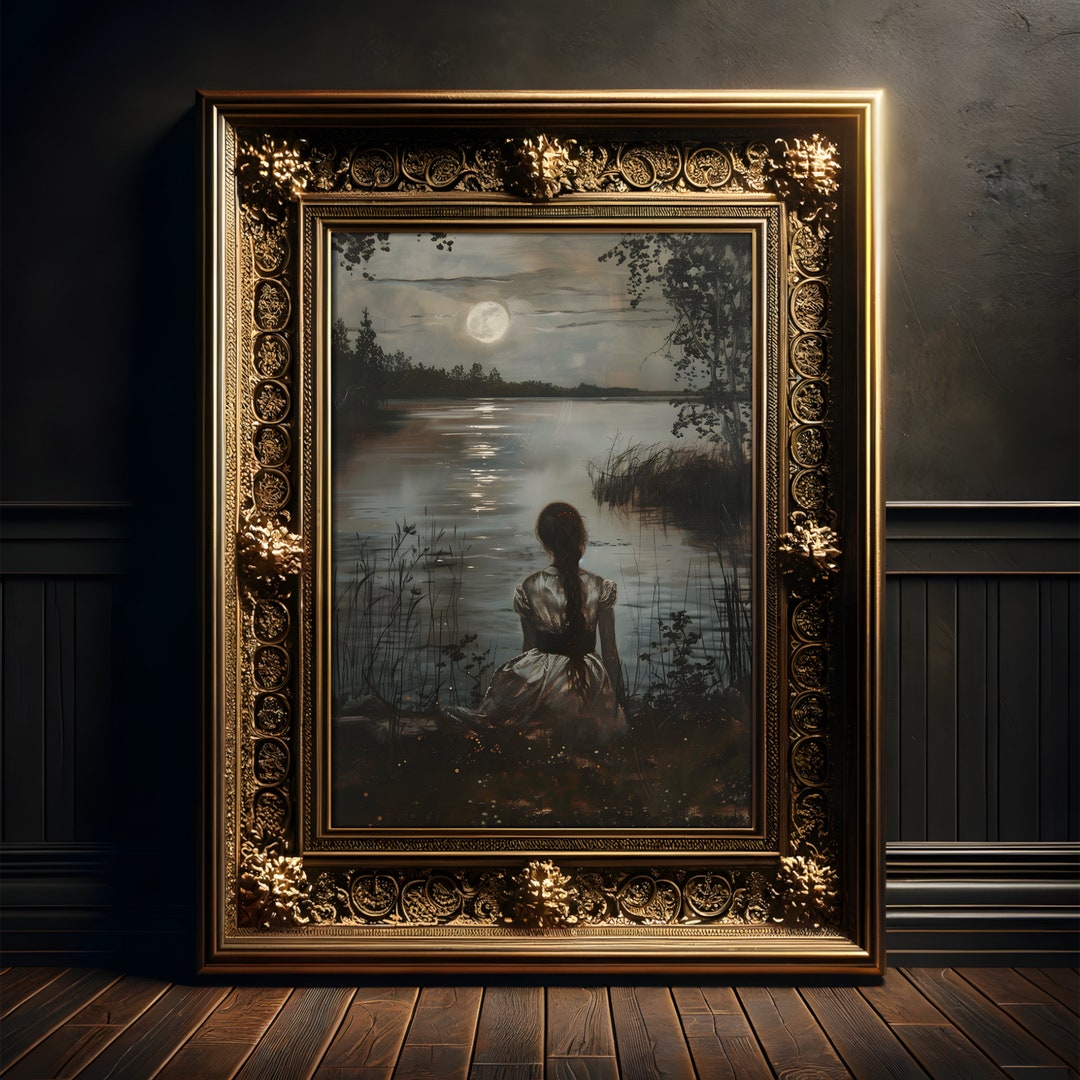 Water Nymph by the Lake Painting, Art Print Poster, Cottagecore ...