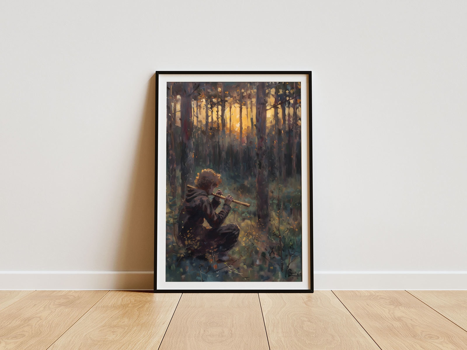 Musician Wood Elf Painting, Art Print Poster, Cottagecore, Fantasy Wall ...