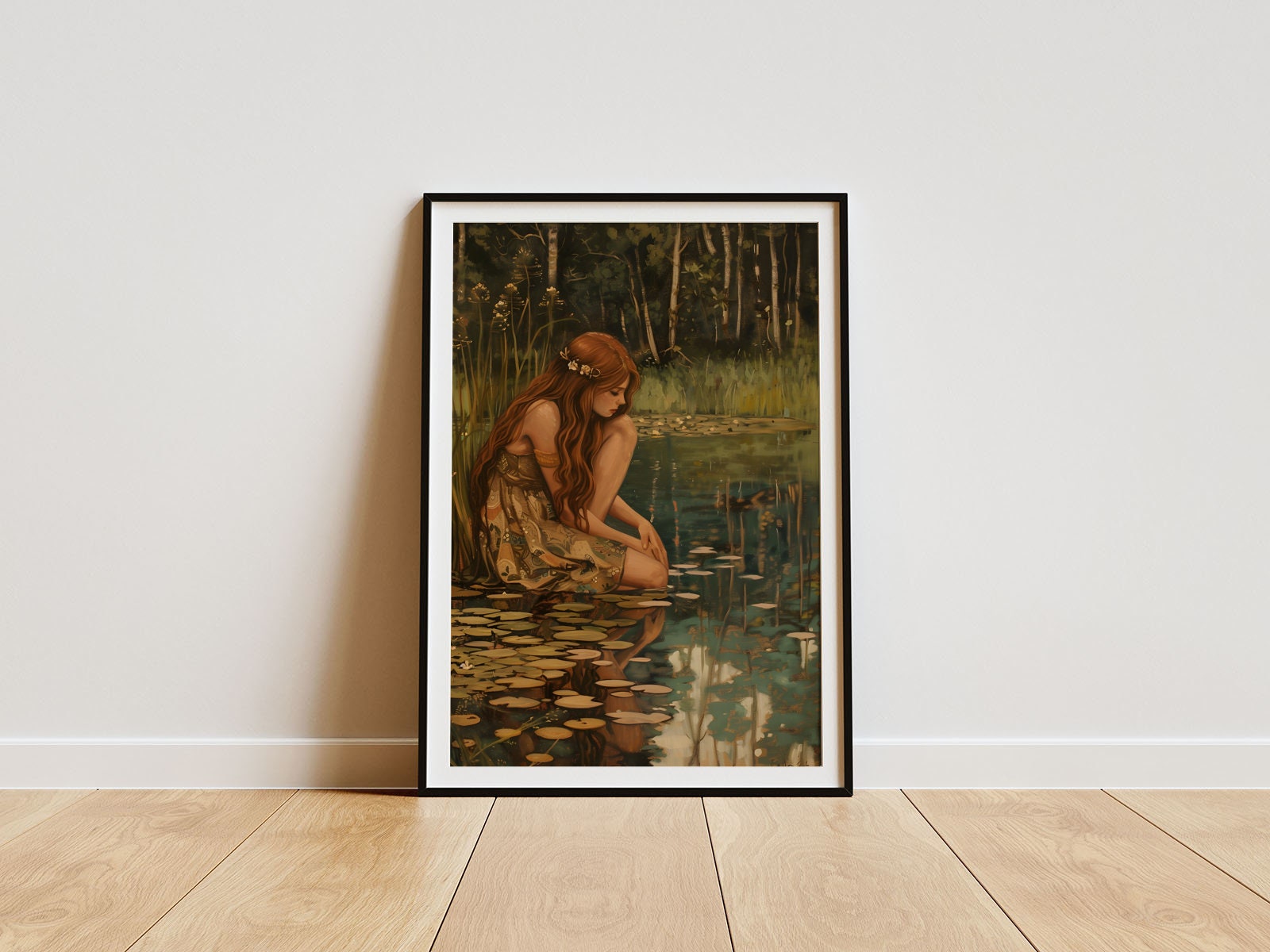Sitting Nymph Painting, Art Print Poster, Cottagecore, Fairycore Wall ...