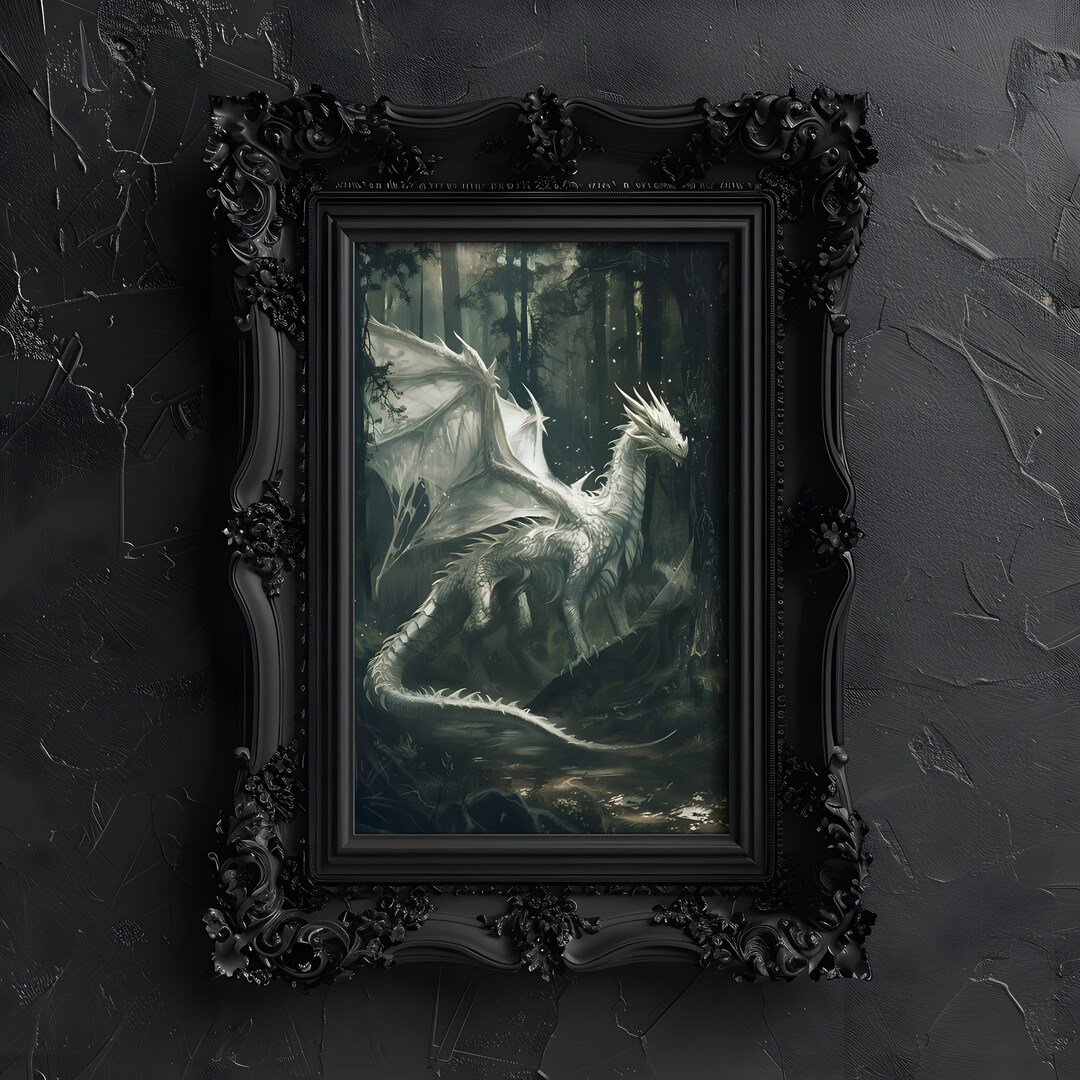 The Shining Forest Dragon Painting, Art Print Poster, Gothic, Fantasy ...