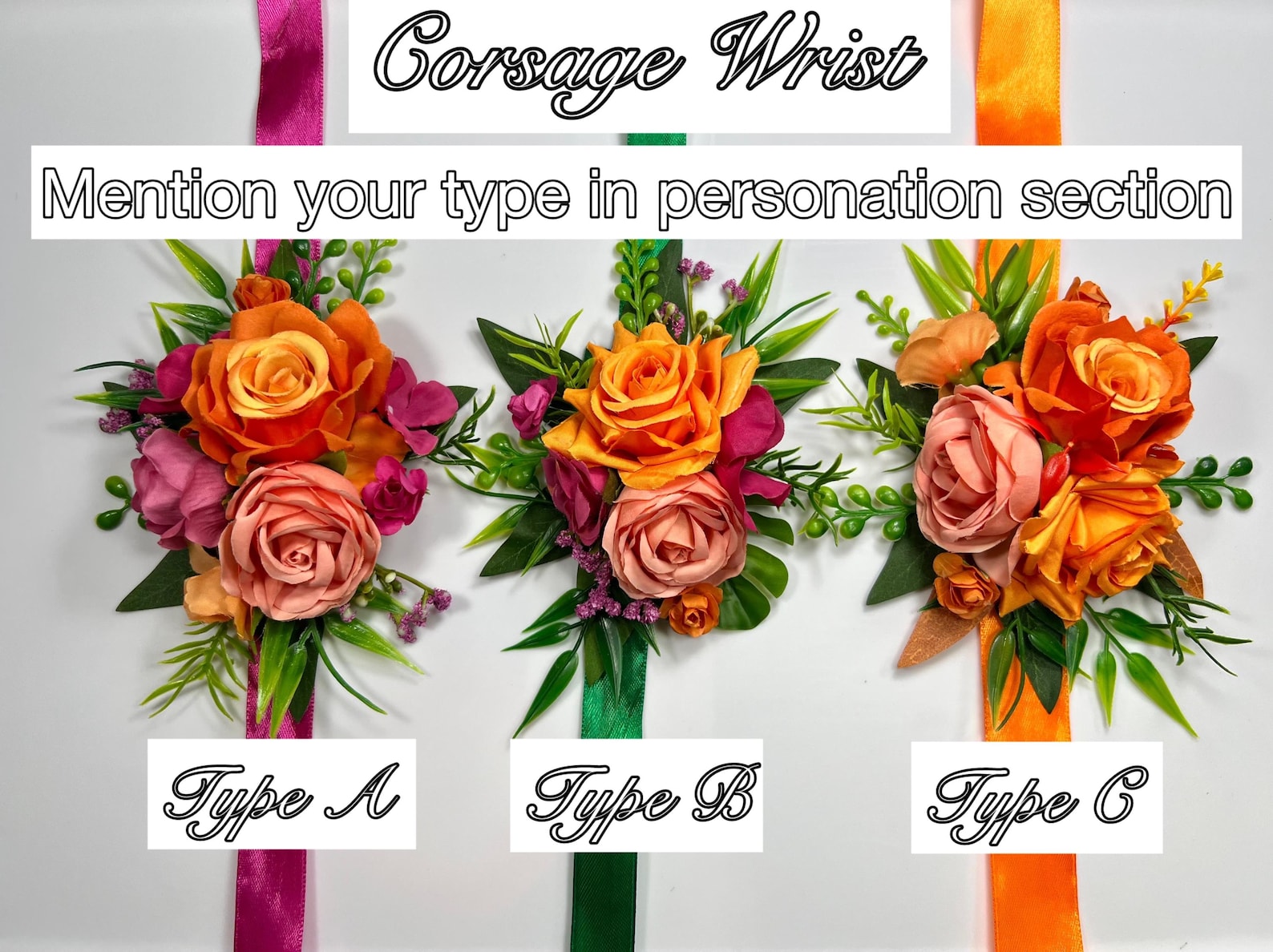 Orange Pink Cascading Bouquet Wedding Bridal Hot Pink Cascade Tropical ...