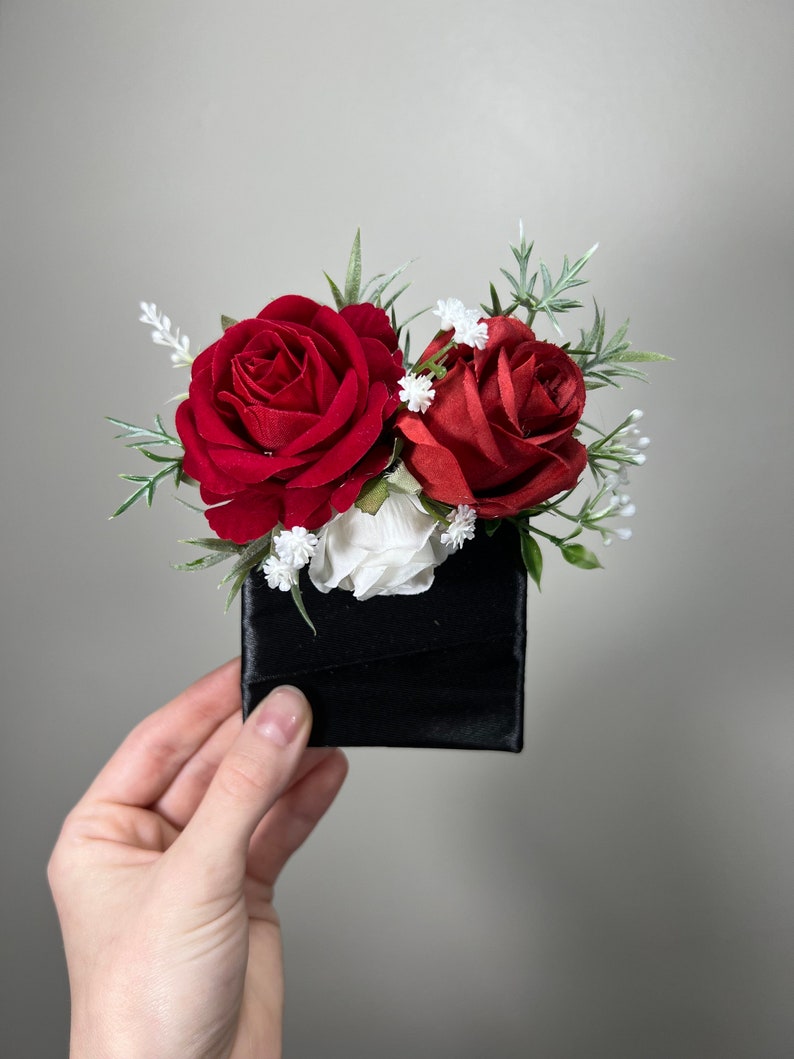 Red Corsage Wedding Corsage Wrist White Red Corsage Bridesmaids Wedding ...