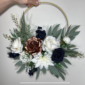 Wedding Hoop White Navy Blue Hoop Ivory Bridesmaids Ring Rose Gold ...