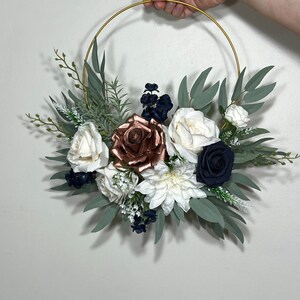 Wedding Hoop White Navy Blue Hoop Ivory Bridesmaids Ring Rose Gold ...