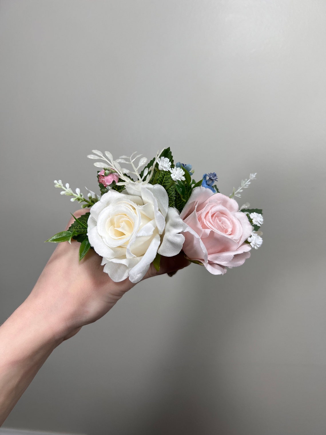 Wedding Bouquet Dusty Blue Bridal Rustic Wedding White Bouquet Wild ...