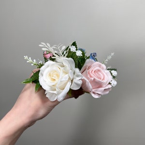 Wedding Bouquet Dusty Blue Bridal Rustic Wedding White Bouquet Wild ...