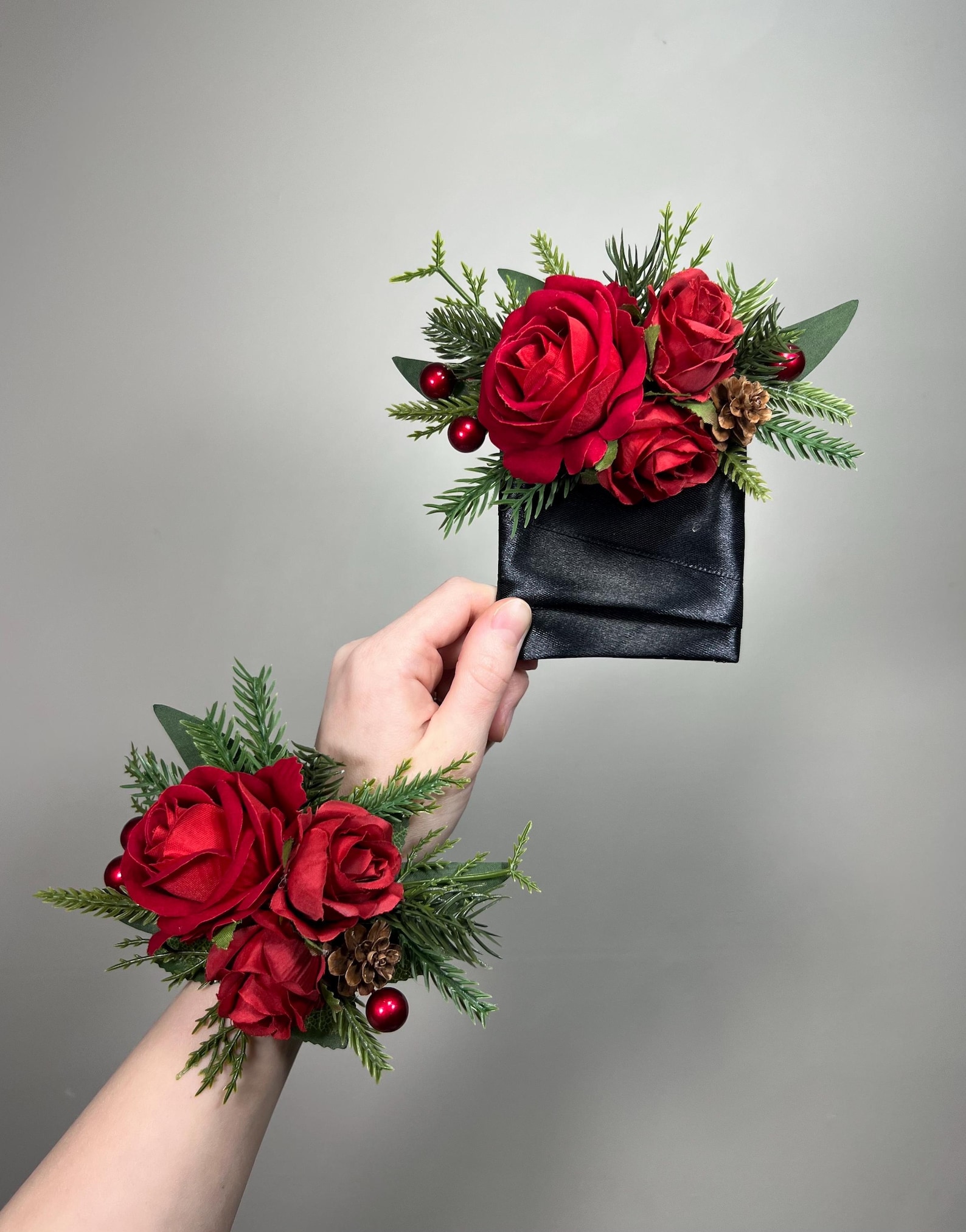 Wedding Flower Crown Red Christmas Crown Wedding Floral Headband Flower ...