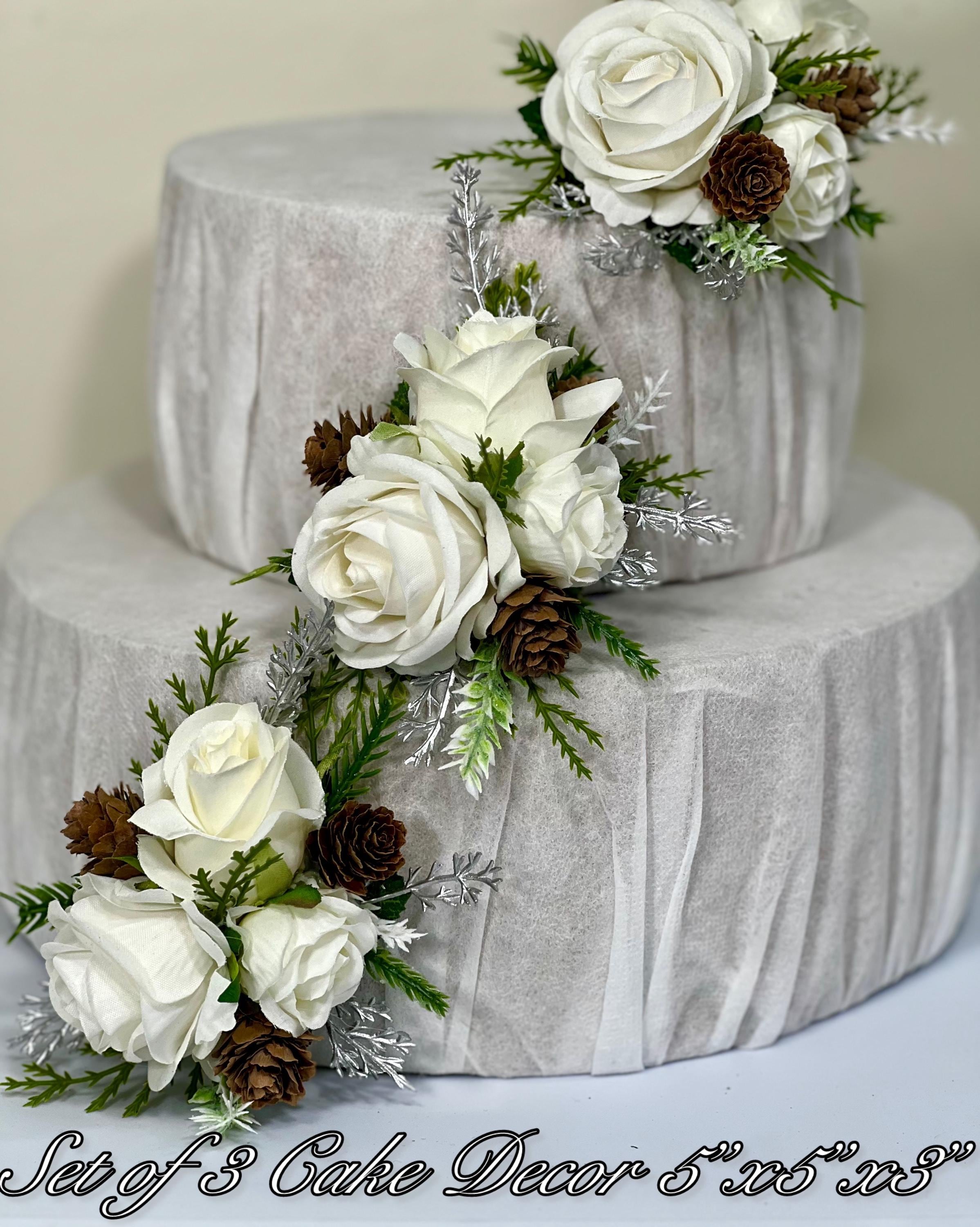 White Cake Decoration Christmas White Wedding Topper Decor Cake ...