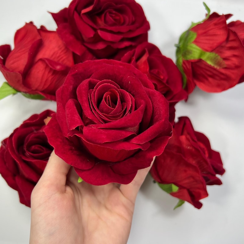 Red Silk Roses - Etsy