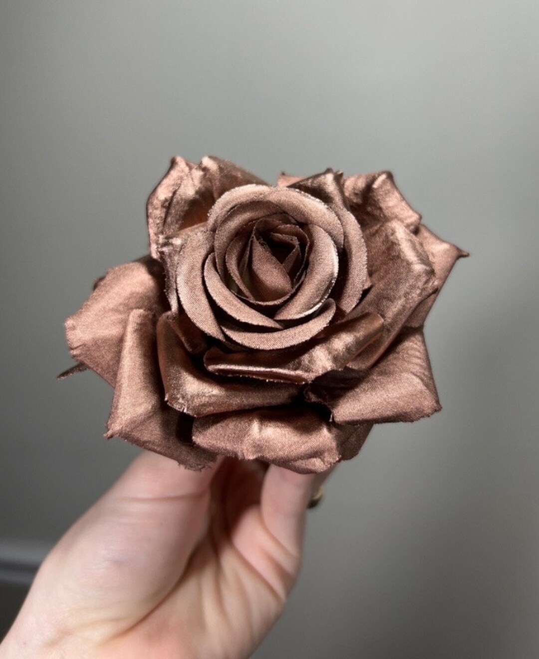 Rose Gold Artificial Flowers Head Rose Rose Gold High Quality Wedding ...