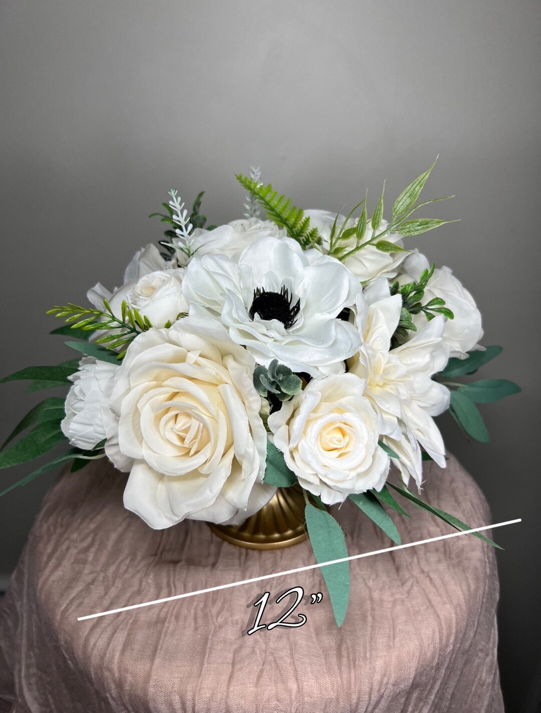 Wedding Centerpiece White Anemone Table Decor Anemone Ivory Centerpiece ...