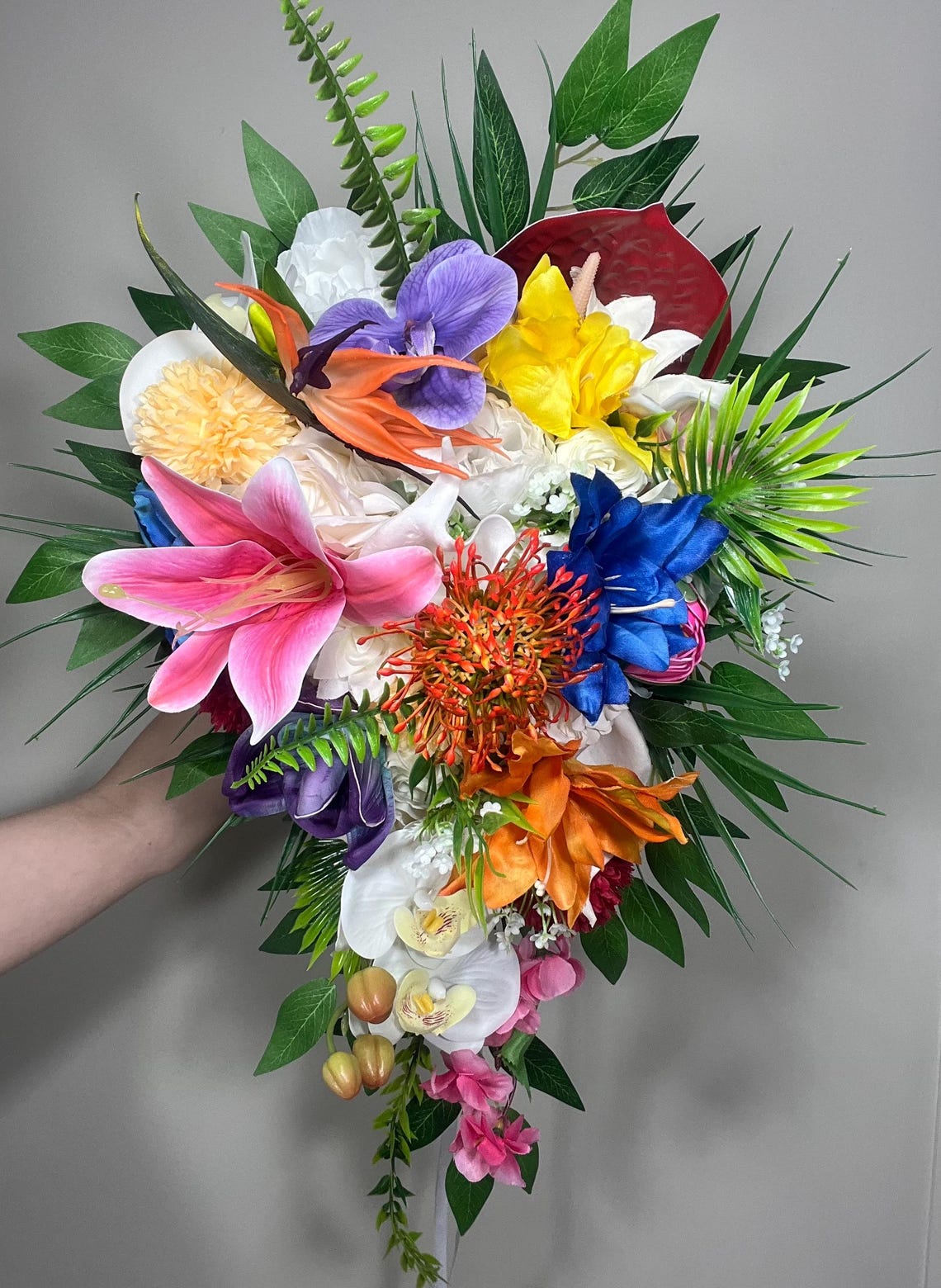 Tropical Bouquet Wedding Fuchsia Orchid Bridesmaids Bouquet Hot Pink ...