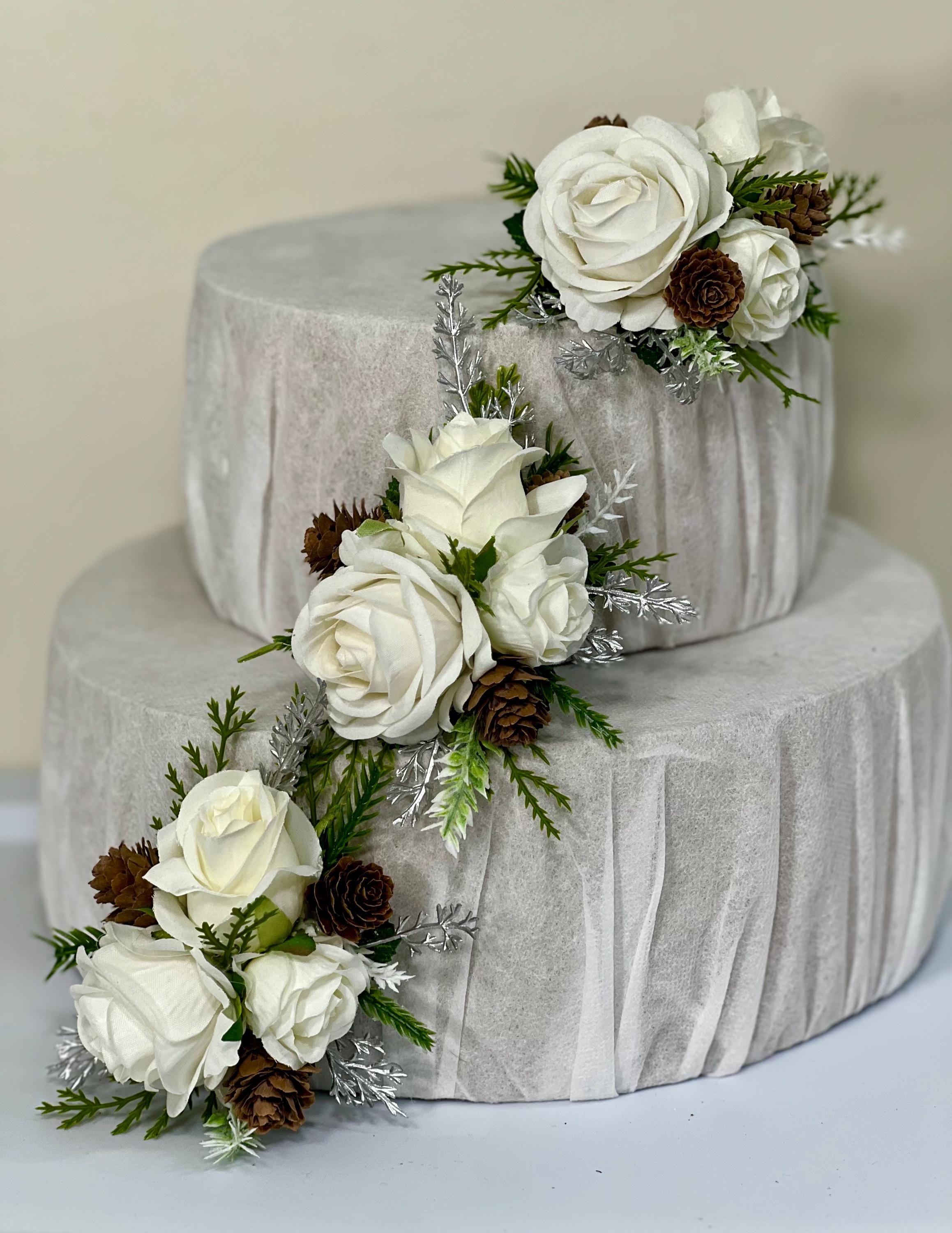 White Cake Decoration Christmas White Wedding Topper Decor Cake ...