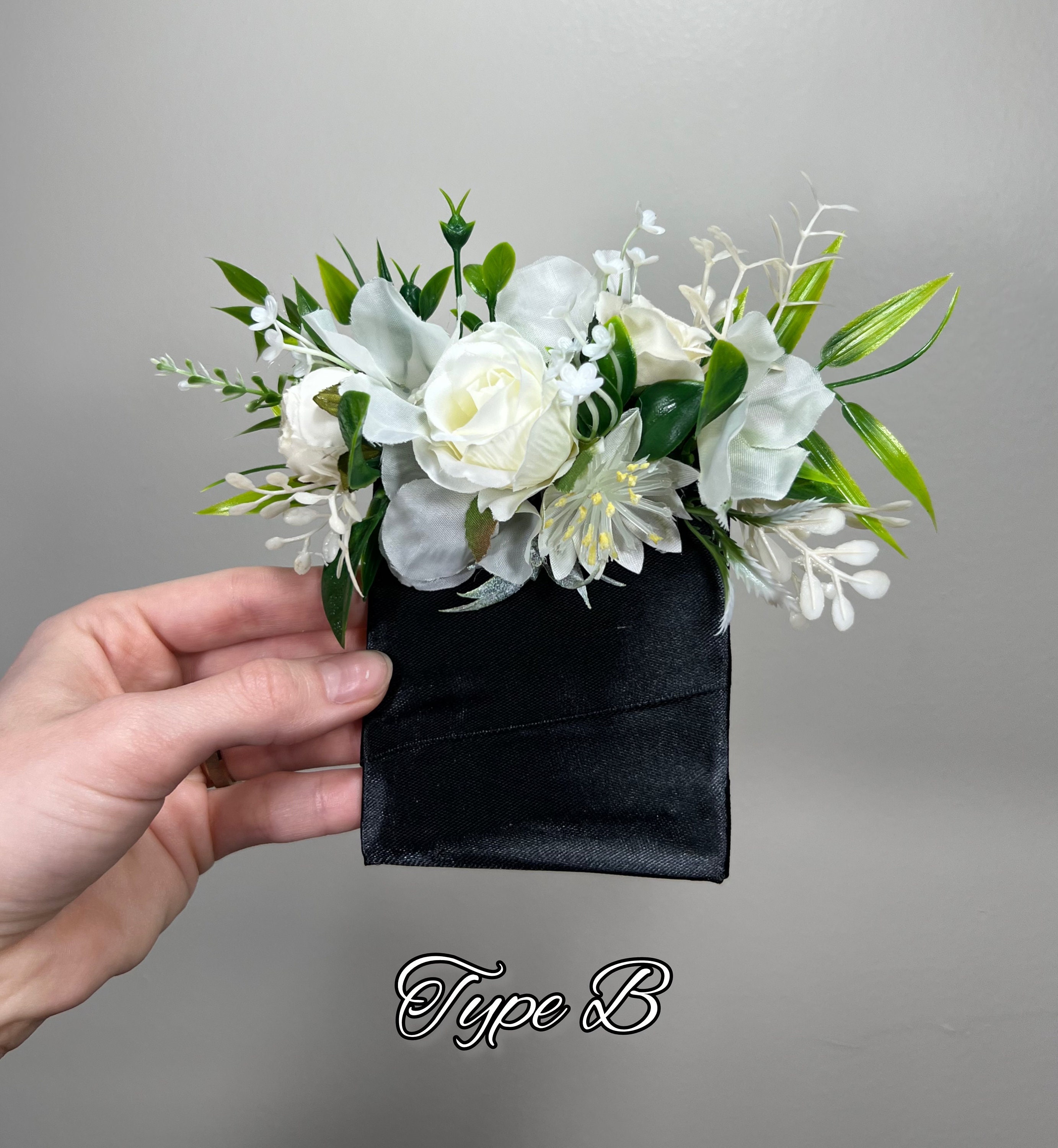 White Pocket Boutonniere Wedding Groom Boutonnière Ivory Square ...