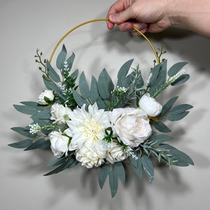 Wedding Hoop White Bridal Ivory Hoop Classic Bridesmaids Ring Wreath ...