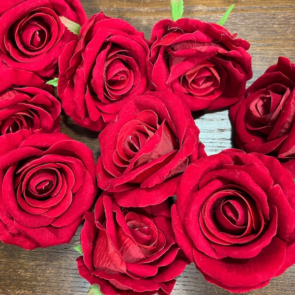 Red Silk Roses - Etsy