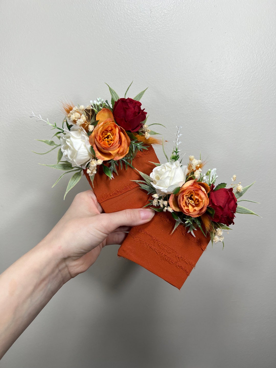 Wedding Pocket Boutonniere Terracotta Groom Boutonnière Square ...