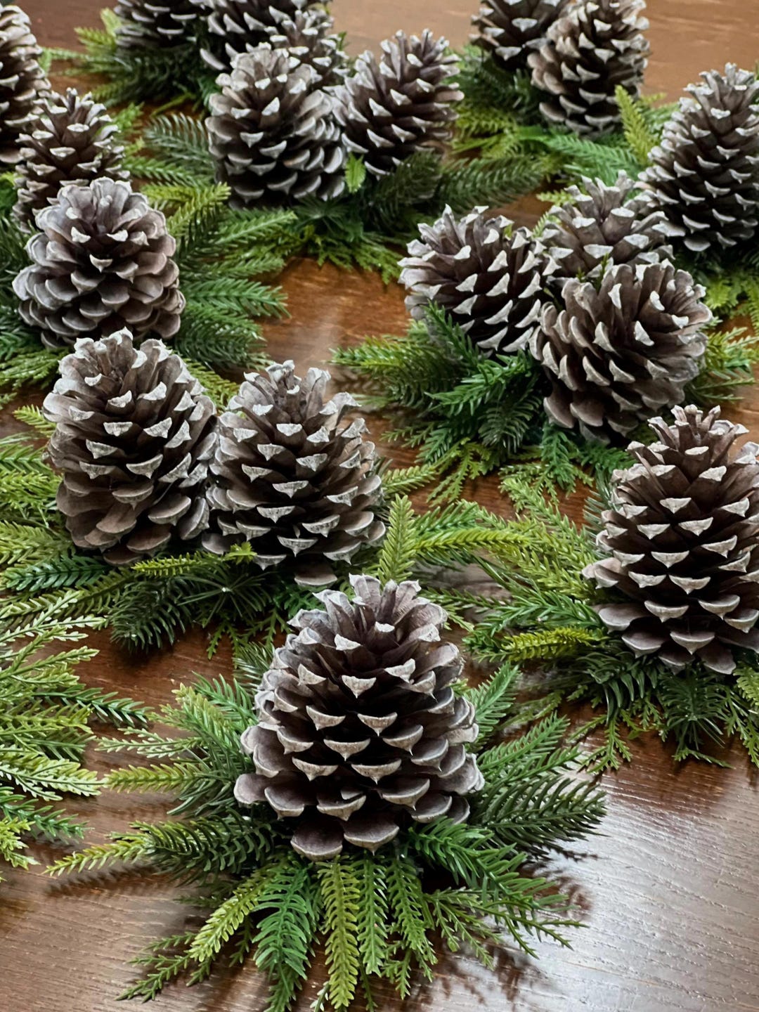 Mini Christmas Centerpiece Wedding Pine Cones Winter Decor Rustic Table ...