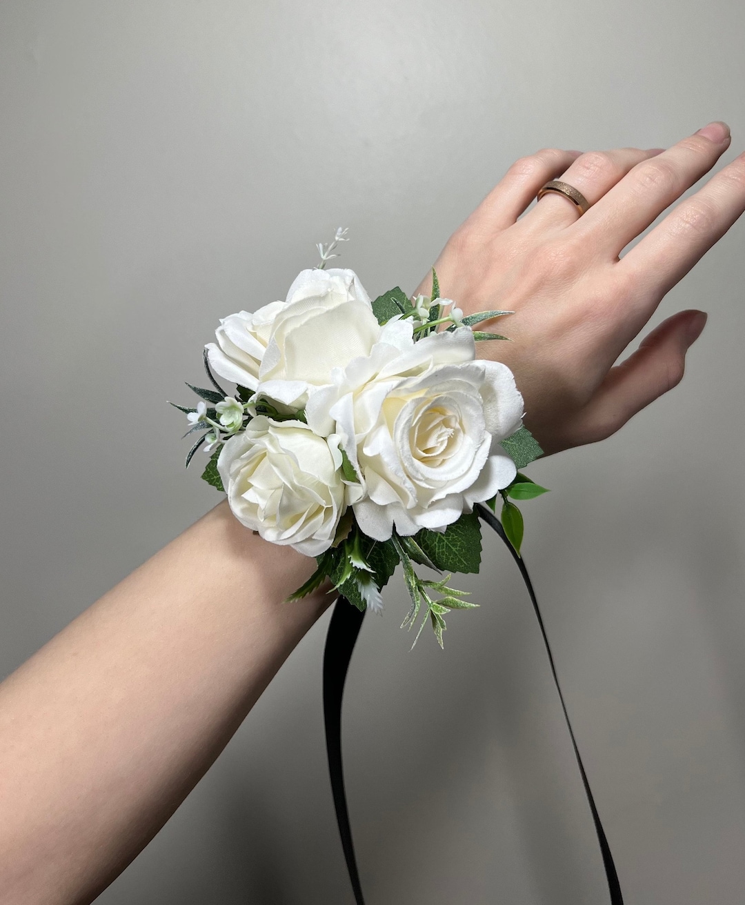 Wedding Corsage White Wrist Corsage Bridesmaids Corsage Ivory Mom ...