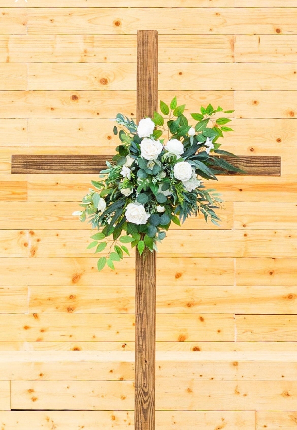 Wedding Arrangement White Arbor Arrangement Ivory Cross Decor White ...